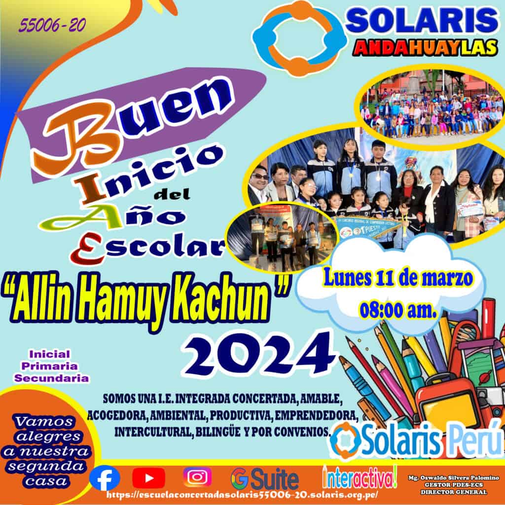 BUEN INICIO DEL AÑO ESCOLAR 2024 - Escuela Concertada Solaris ...